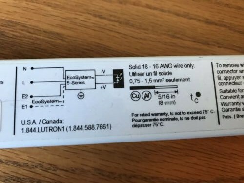 LUTRON EcoSystem® 5-Series 5% Dimming LED Driver (LDE51U1UMN-CA123) | eBay