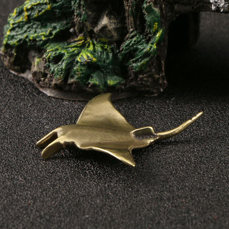 Brass Devil Fish Small Ornament Manta Ray Animal Tea Pet Home Desk ...