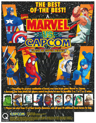 Clash of the Super Heroes Marvel vs Capcom Video Arcade Flyer ...