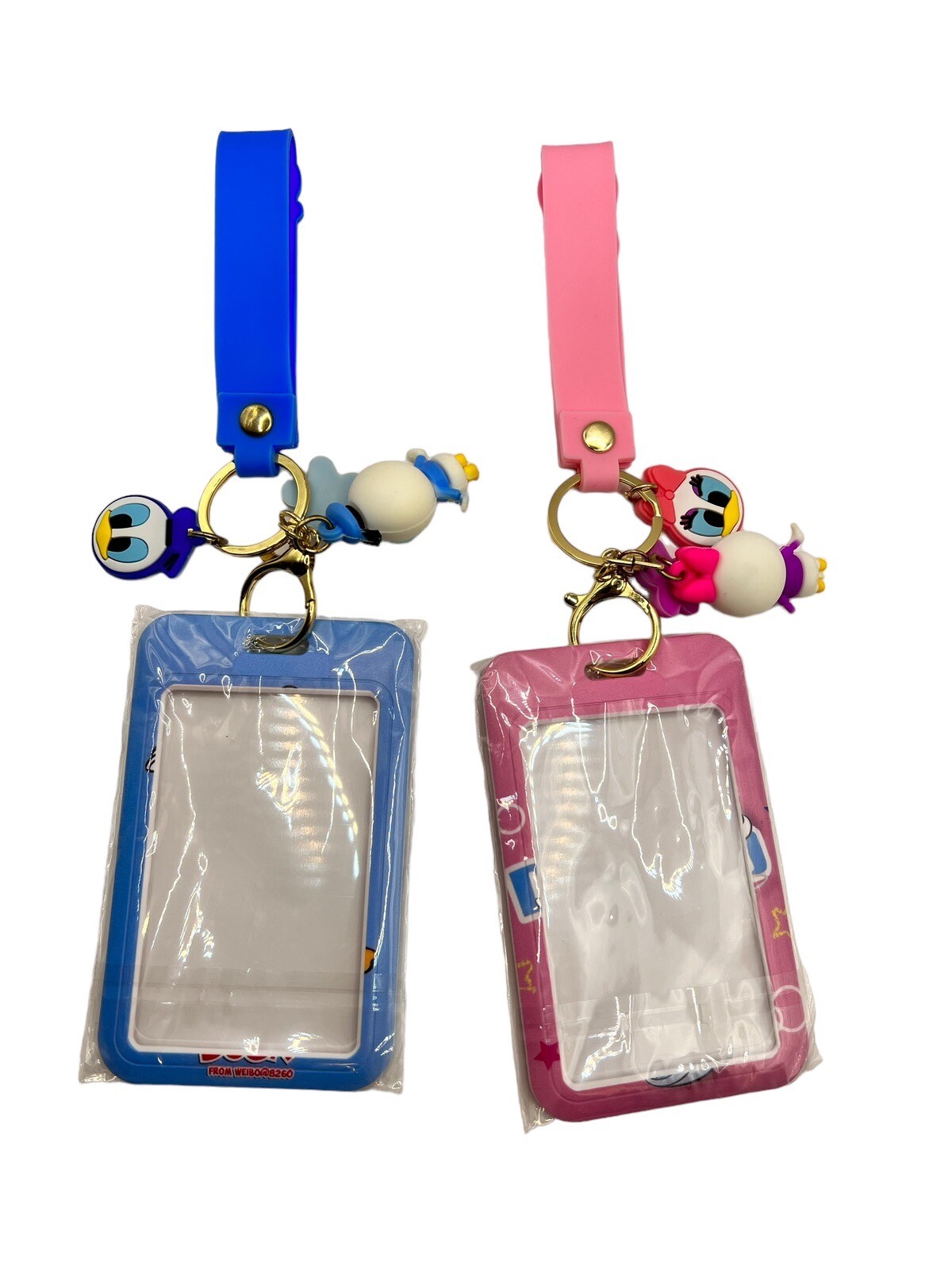 AMEIKAJI Donald & Daisy Keychain ID Card Holder Set Free Shipping! US ...