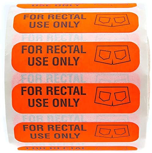 For Rectal Use Only Labels Stickers, Flourescent Red, 500 Pcs Per Roll ...