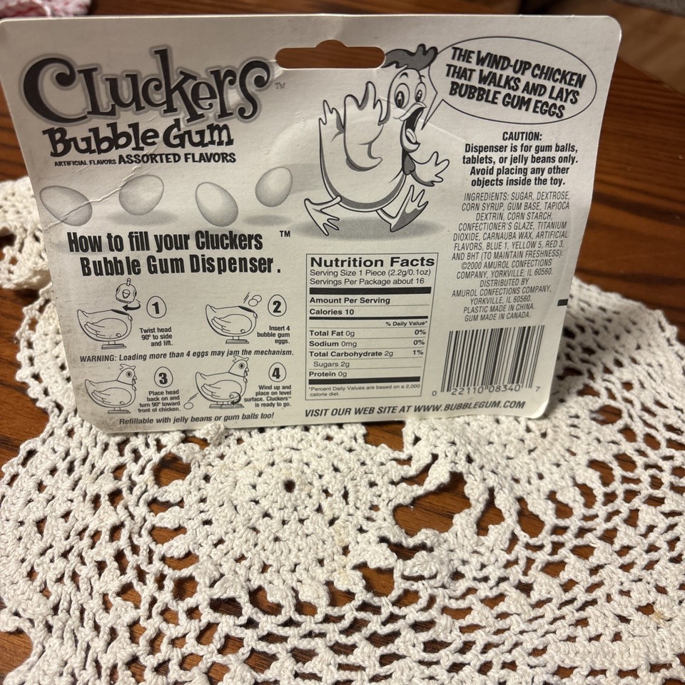 Hubba Bubba Cluckers Wind-Up Chicken That Walks And Lays Bubble Gum ...