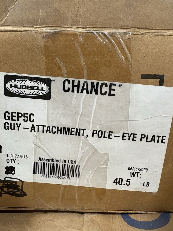 (Lot of 7) HUBBELL CHANCE® GEP5C GUY - ATTACHMENT, POLE - EYE PLATE | eBay
