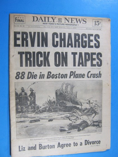 1973 DAILY NEWS NEWSPAPER BOSTON PLANE CRASH 723 FLT AUG 1 | eBay