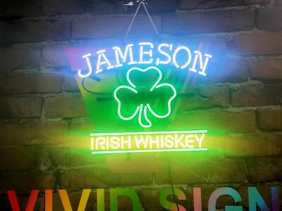 New Jameson Irish Whiskey Neon Light Sign 20"x16" Beer Bar Lamp Display ...