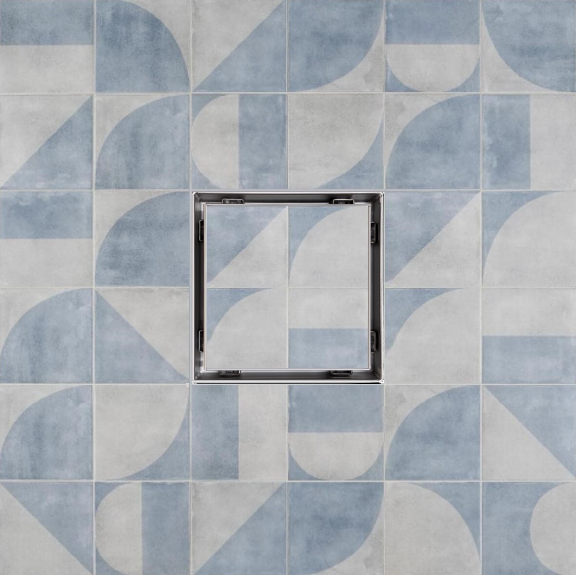 SereneDrains 304 SS 5 Inch Tile in Square Brushed Nickel Shower Drain ...