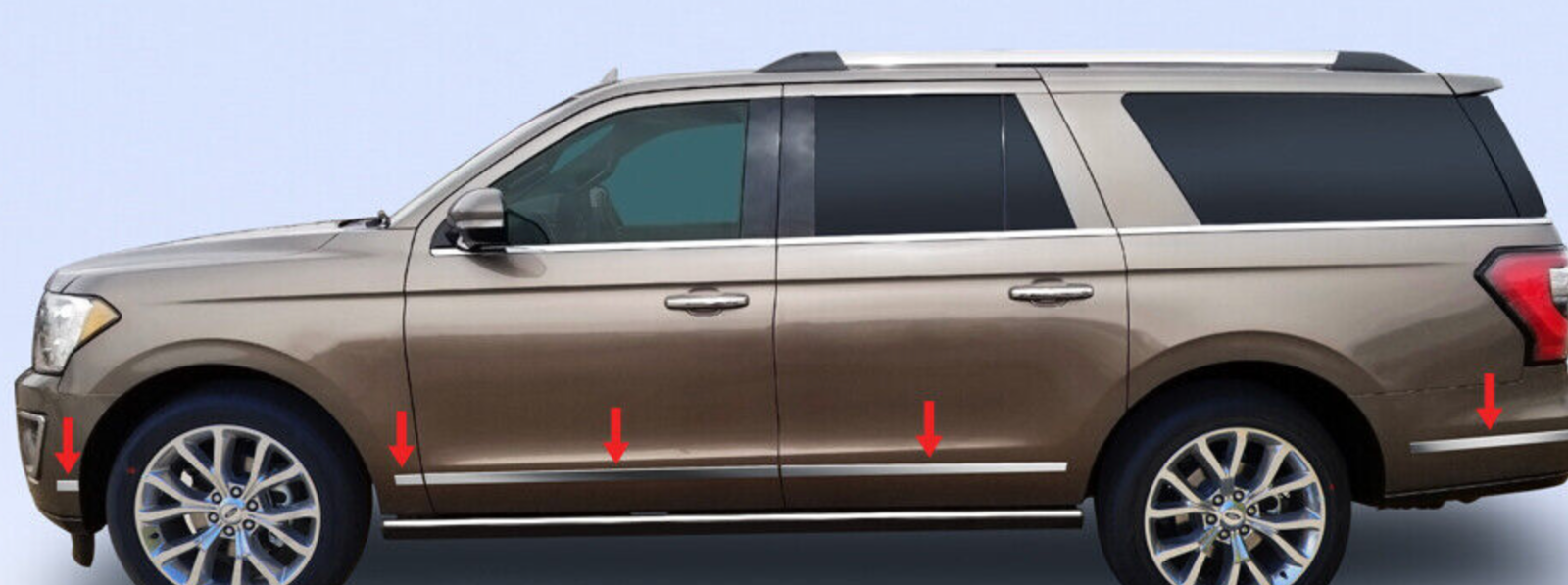 Chrome Accessories Lower Accent Trim Side Molding fit 18-25 Ford ...