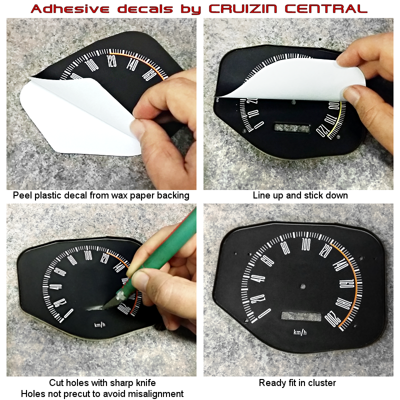Plastic BLACK DECALS for Holden Kingswood HQ Tri gauge speedo sticker ...