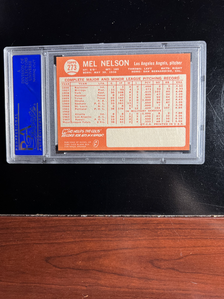 1964 Topps #273 Mel Nelson PSA 8 NM-MT ANGELS | eBay