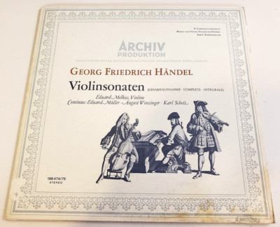 EDUARD MELKUS: HANDEL COMPLETE VIOLIN SONATAS 2 LP- Archiv Germany ...