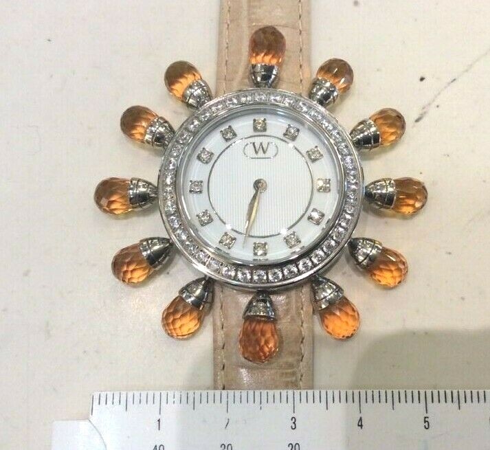 Wintex Jollery orologio donna nuovo con pietre bianche e gialle ...