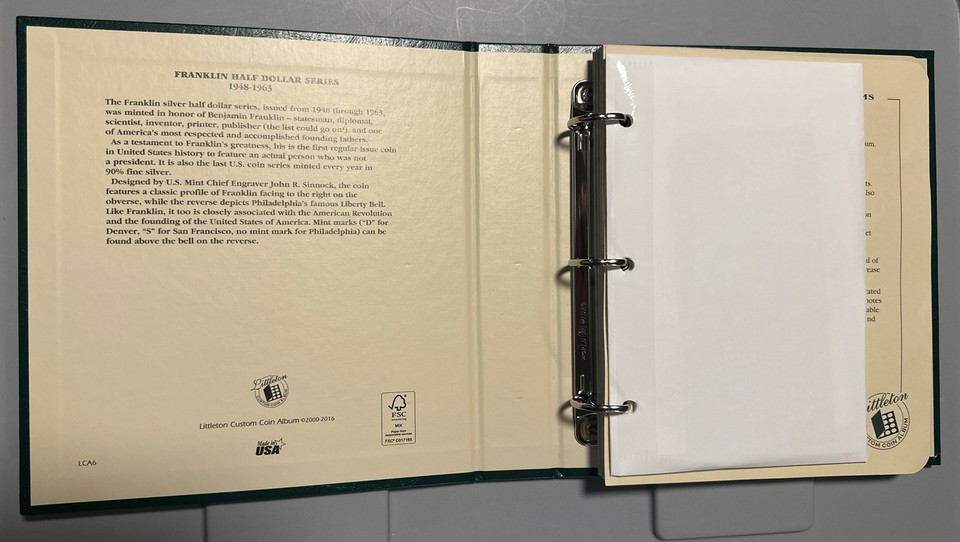 Littleton Coin Album LCA6 Franklin Half Dollar 1948-1963 Archival Qual ...