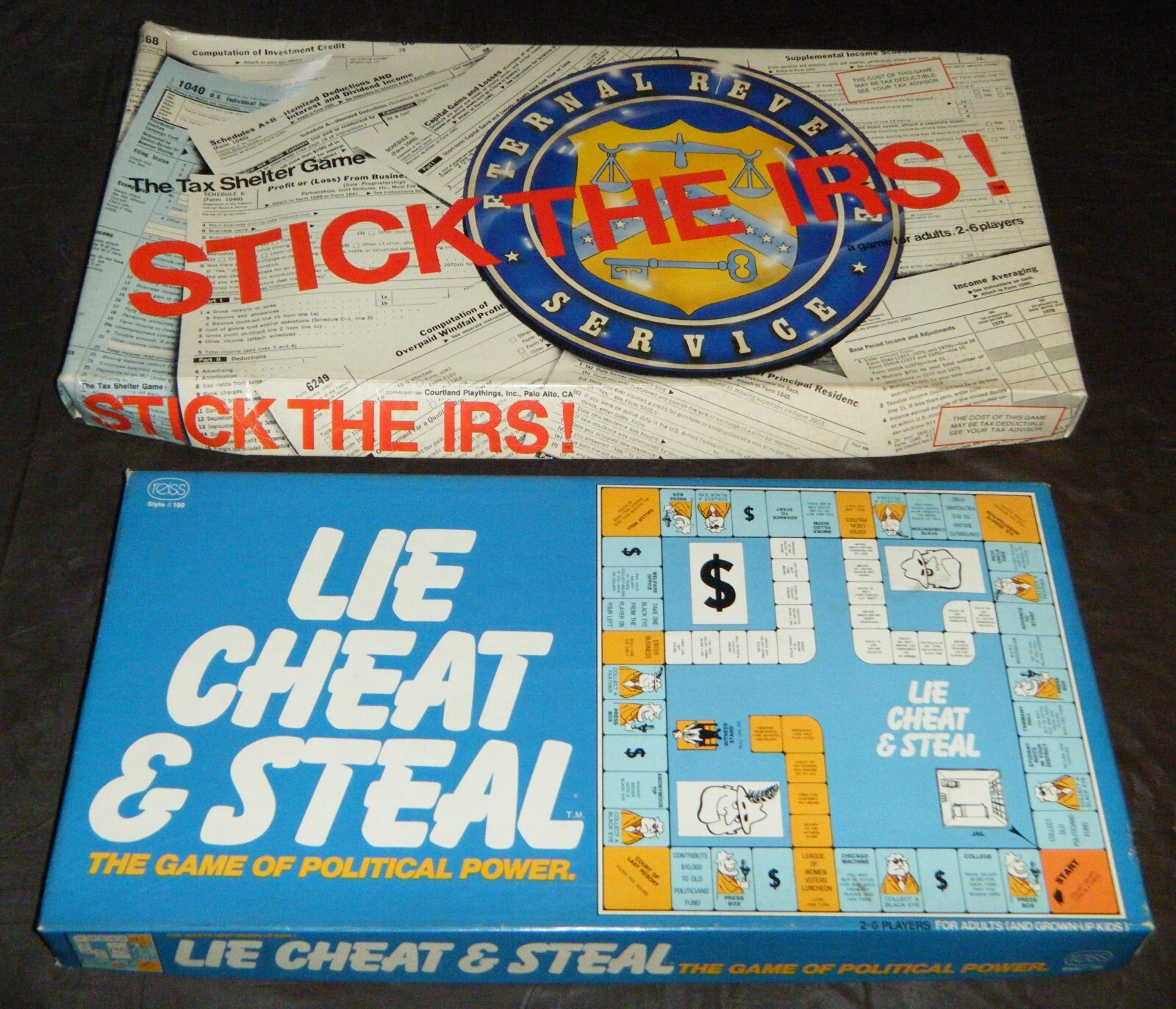 Still Unpunched Stick the IRS! Board Game + Lie Cheat & Steal Board ...