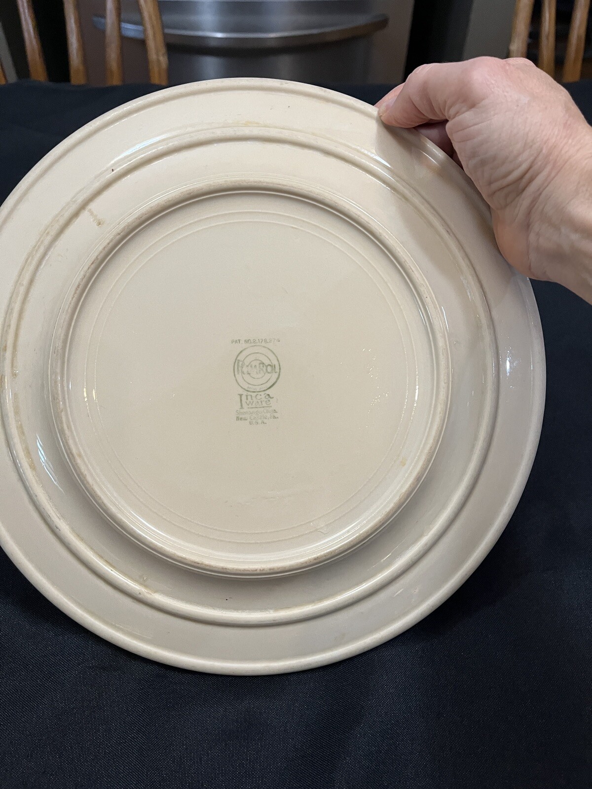 Vintage Shenango Inca Ware Rimrol China USA 11" Plate- Red floral ...