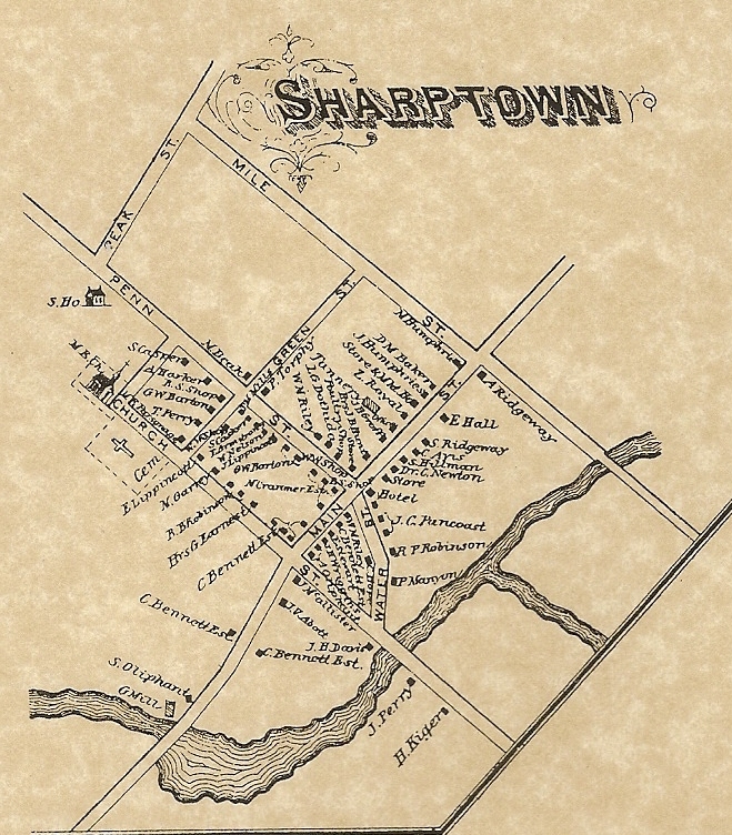 Woodstown Tattoos Woodstown Map, Original 1876 Salem County Atlas,