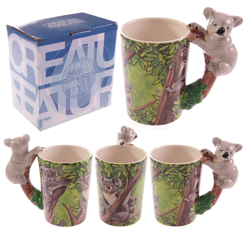 Animal Shaped Handle Ceramic Mug Tea Coffee Cup Novelty Gift Jungle ...