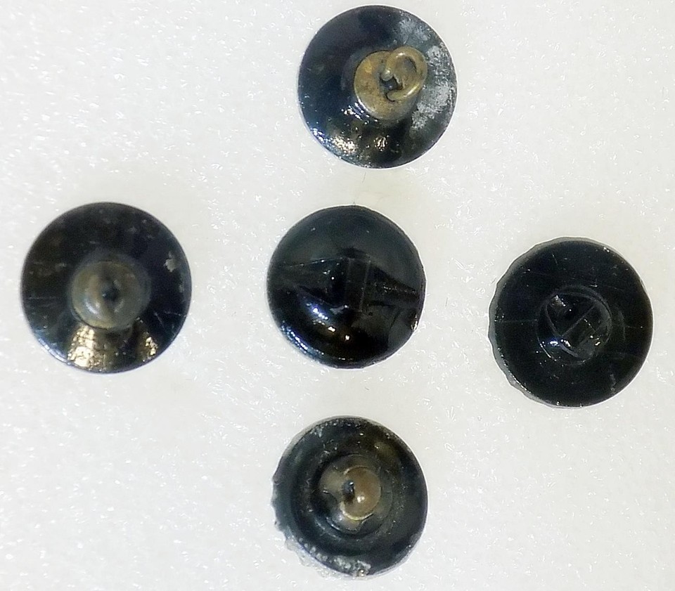 Lot of 5 Silver Luster Black Glass Buttons Lacy Diamond Daisy Swirls ...