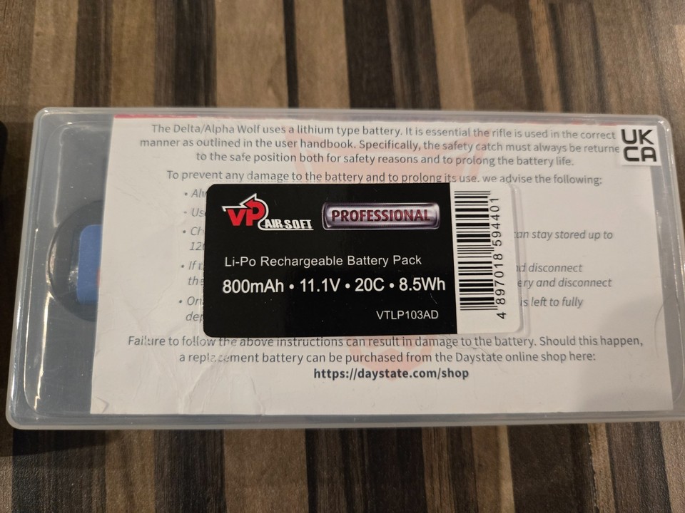 Daystate Alpha wolf, Delta wolf, Red wolf battery and charger new boxed ...