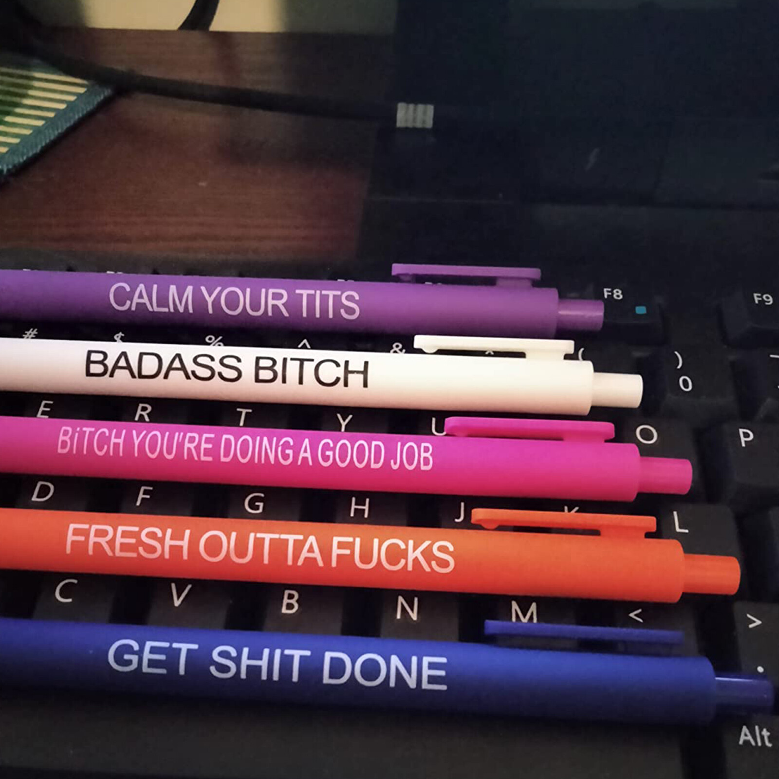 11Pcs Funny Pens Swear Word Pen Set Black Ink Writing Pen Funny Office ...