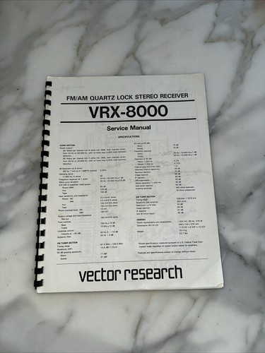 VECTOR RESEARCH VRX-8000 stereo receiver, service manual original | eBay