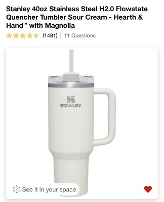 Stanley Magnolia 40oz Stainless Steel H2.0 Flowstate Quencher Tumbler ...