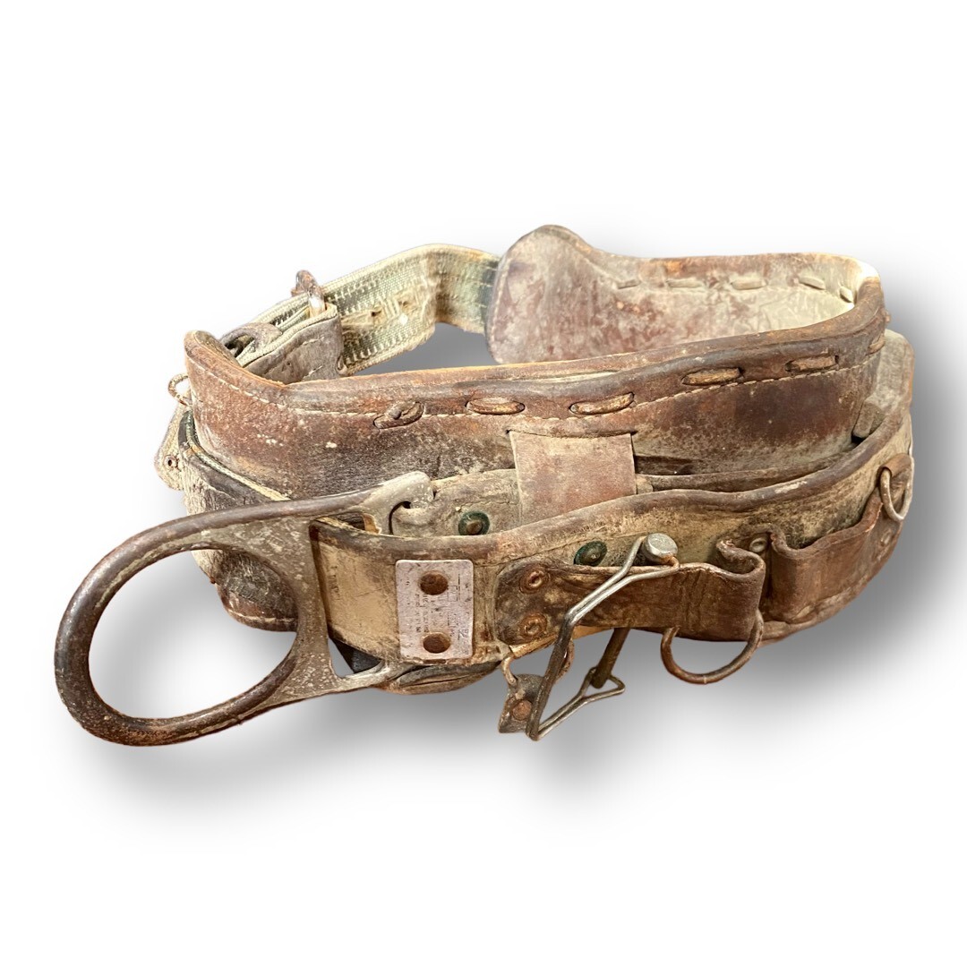 Bashlin Leather Lineman Utility Pole Climbing Tool Belt Size D21 No 88 ...