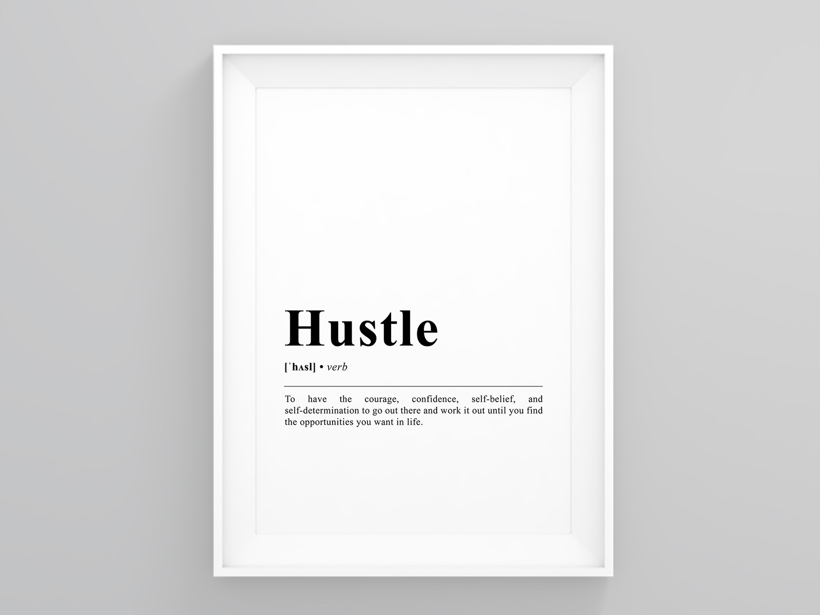 Hustle Word Definition Modern Print Modern Wall Art Typography Poster ...