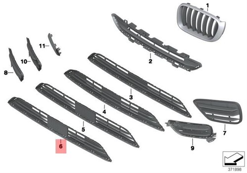 Genuine BMW Front Center Lower Partially Closed Grille ACC OEM ...