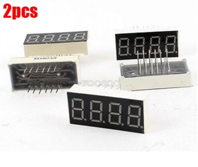 2Pcs 0.4 Inch 4 Digit Led Display 7 Seg Segment Common Cathode -Red cb ...