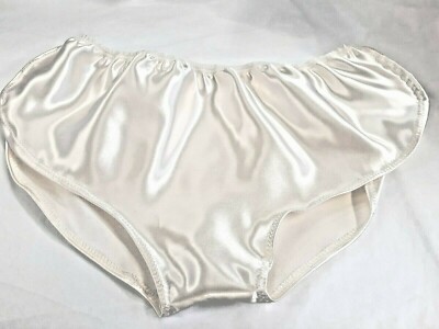 Mens acetate Satin Full Back open side Brief cover up white s m l or xl ...