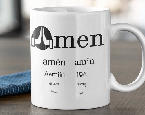 Amen Mug Amen In Several Languages Amen Gift Religious Gift Middle East ...