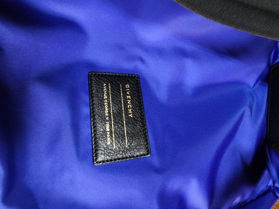 GIVENCHY Diagonal Logo Backpack Blue×Red Front Pocket Logo Engraving ...