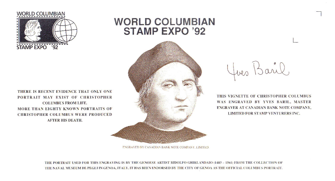 Signed Yves Baril Engraver CBNC Souvenir Card #SO 98 WCSE Columbus ...