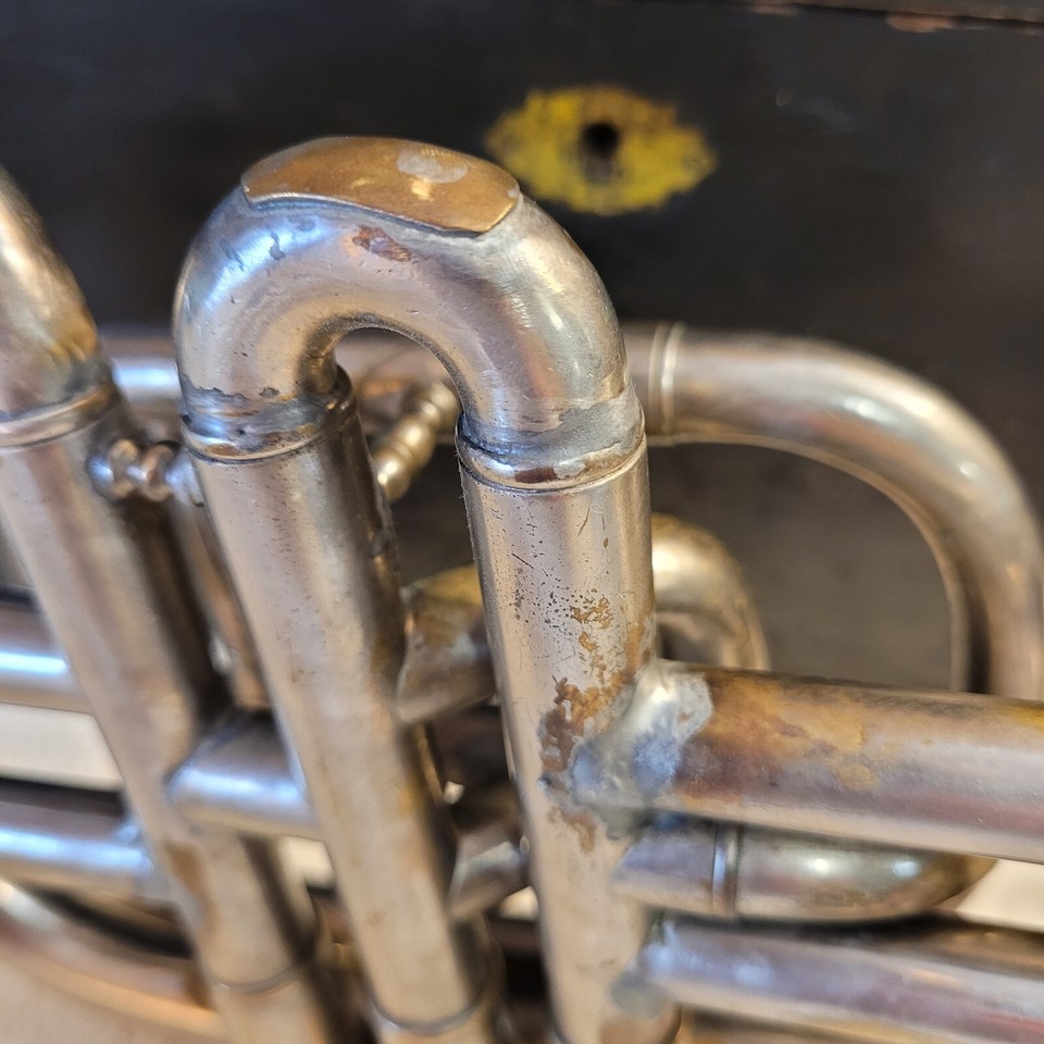 Antique Civil War Cornopean Horn Cornet and Wooden Coffin Case | eBay