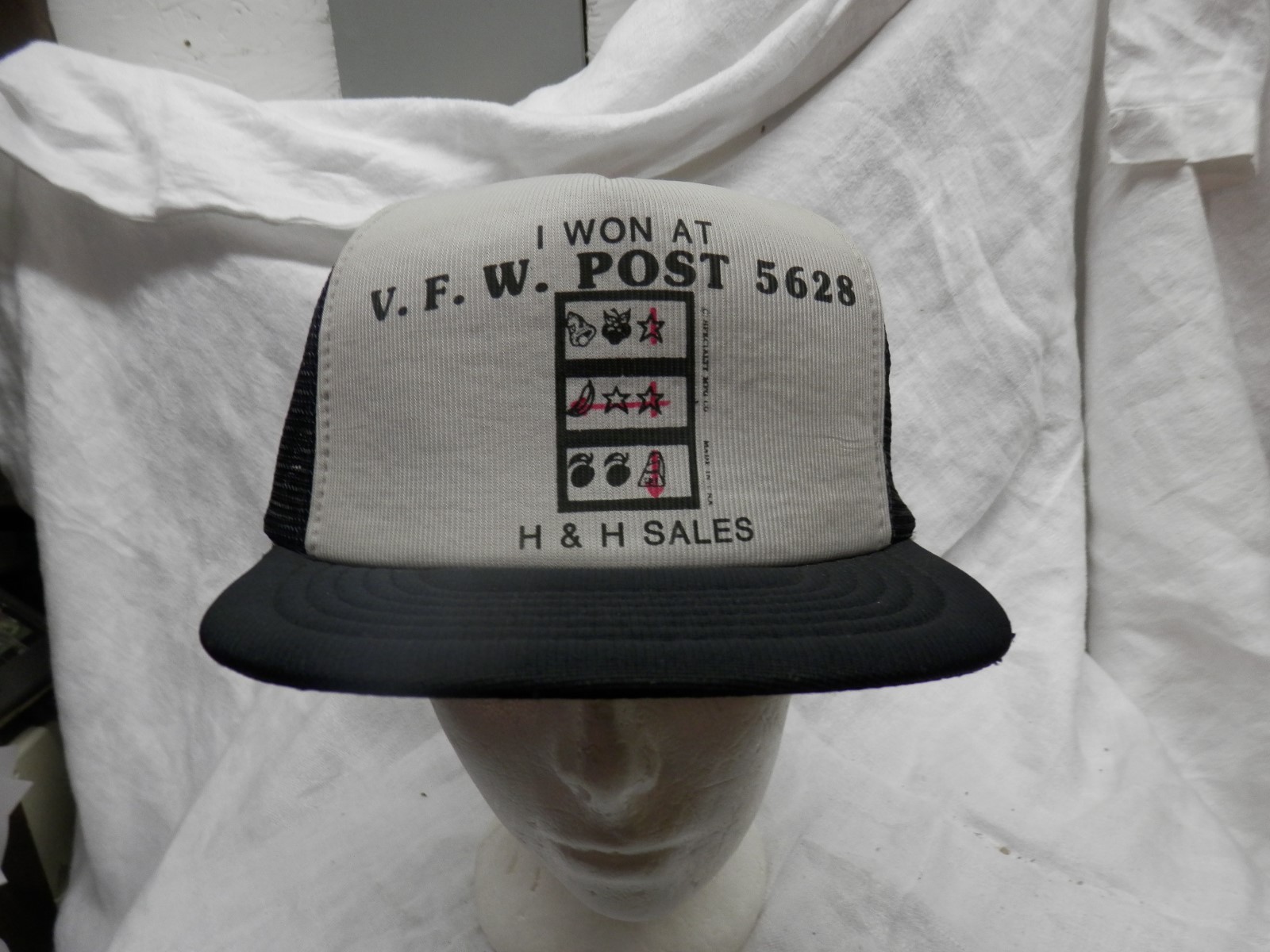 trucker hat baseball cap VFW pull tabs H&H sales post5628 vintage snap ...