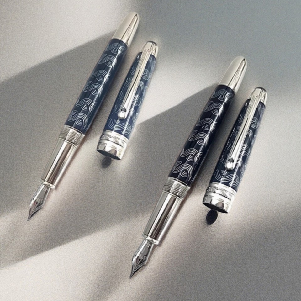 Mont 145 Metal Fountain Pen iridium Fine Nib 0.58mm Writing Gift Ink ...
