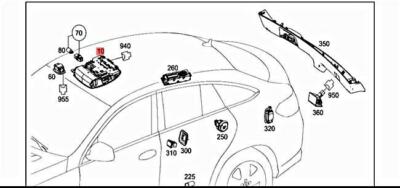 Genuine MERCEDES Gl terior lamp Roof mounted operating unit ...