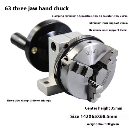 Hand-operated Rotary Chuck Center Height 35mm Steel Material Forward ...