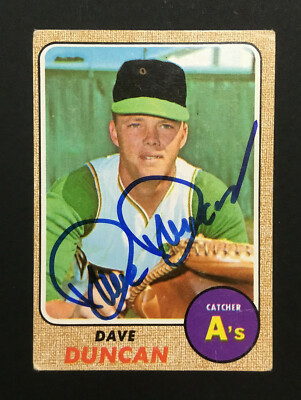 Dave Duncan A's Athletics signed 1968 Topps baseball card #261 Auto ...