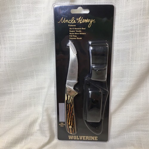 NEW Schrade Uncle Henry Wolverine Knife w/ Sheath Fixed Blade Full Tang ...