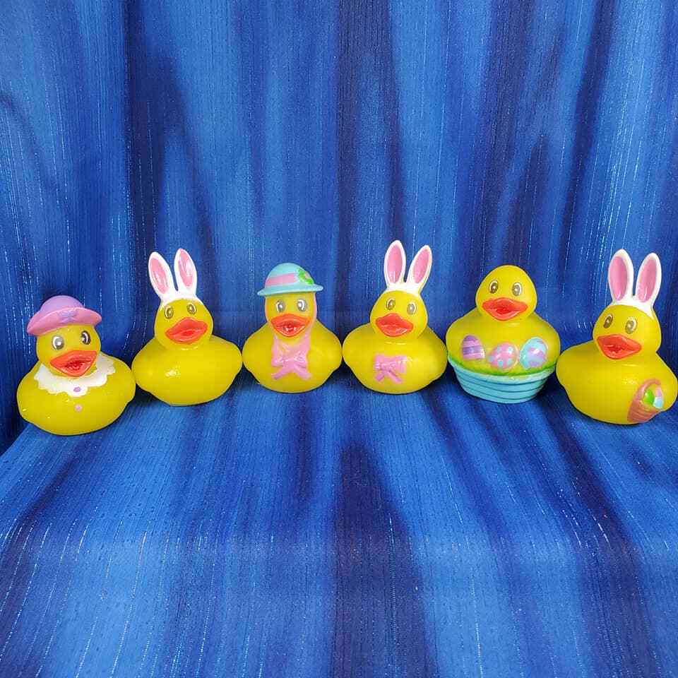 Fun Flock! 12 Easter Rubber Ducks Bunny Chocolate Rabbit Chicks Spring ...