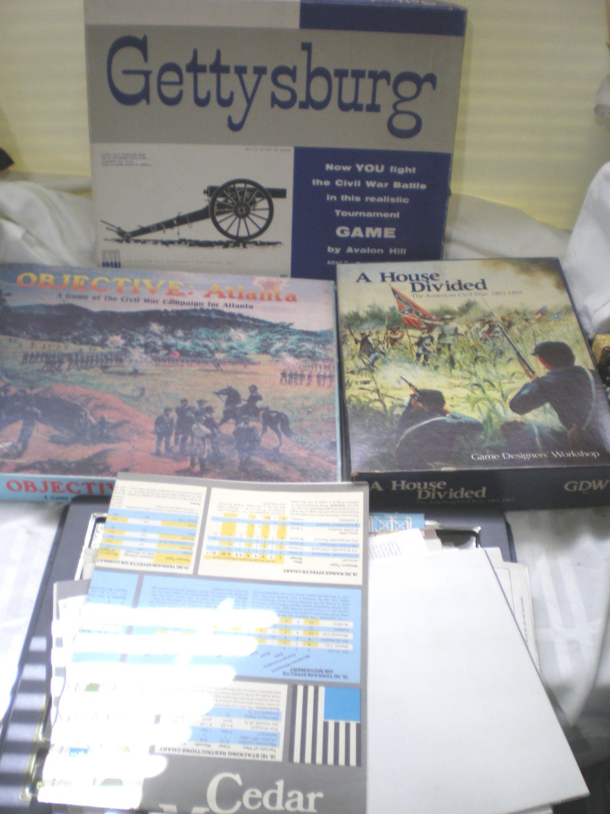 Set 3 Lot of Great Battles Civil War Board Games Gettysburg Cedar ...