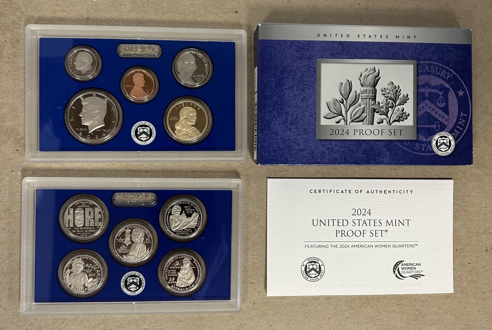 2024 US 10-COIN PROOF SET WITH AMERICAN WOMAN QUARTERS US MINT ...