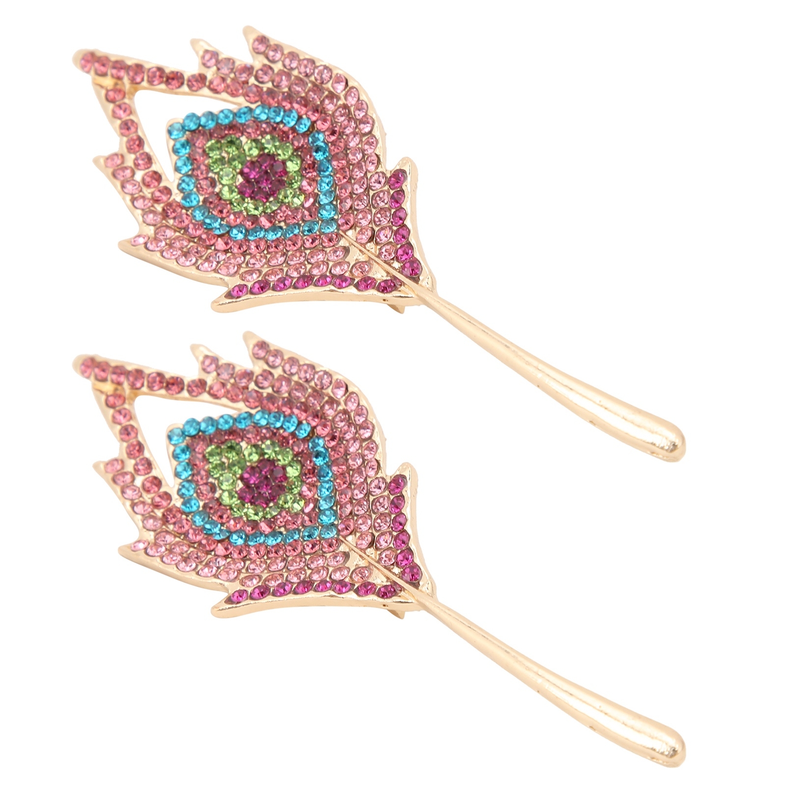 2pcs Women Brooch Personalized Elegant Lapel Pin With Peacock Feather ...