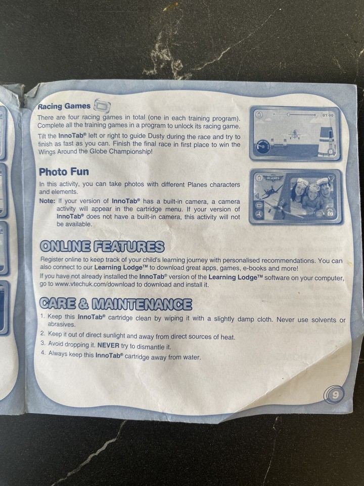 VTEC Innotab 2 Planes Game Cartridge Disney Educational Toy Learning ...