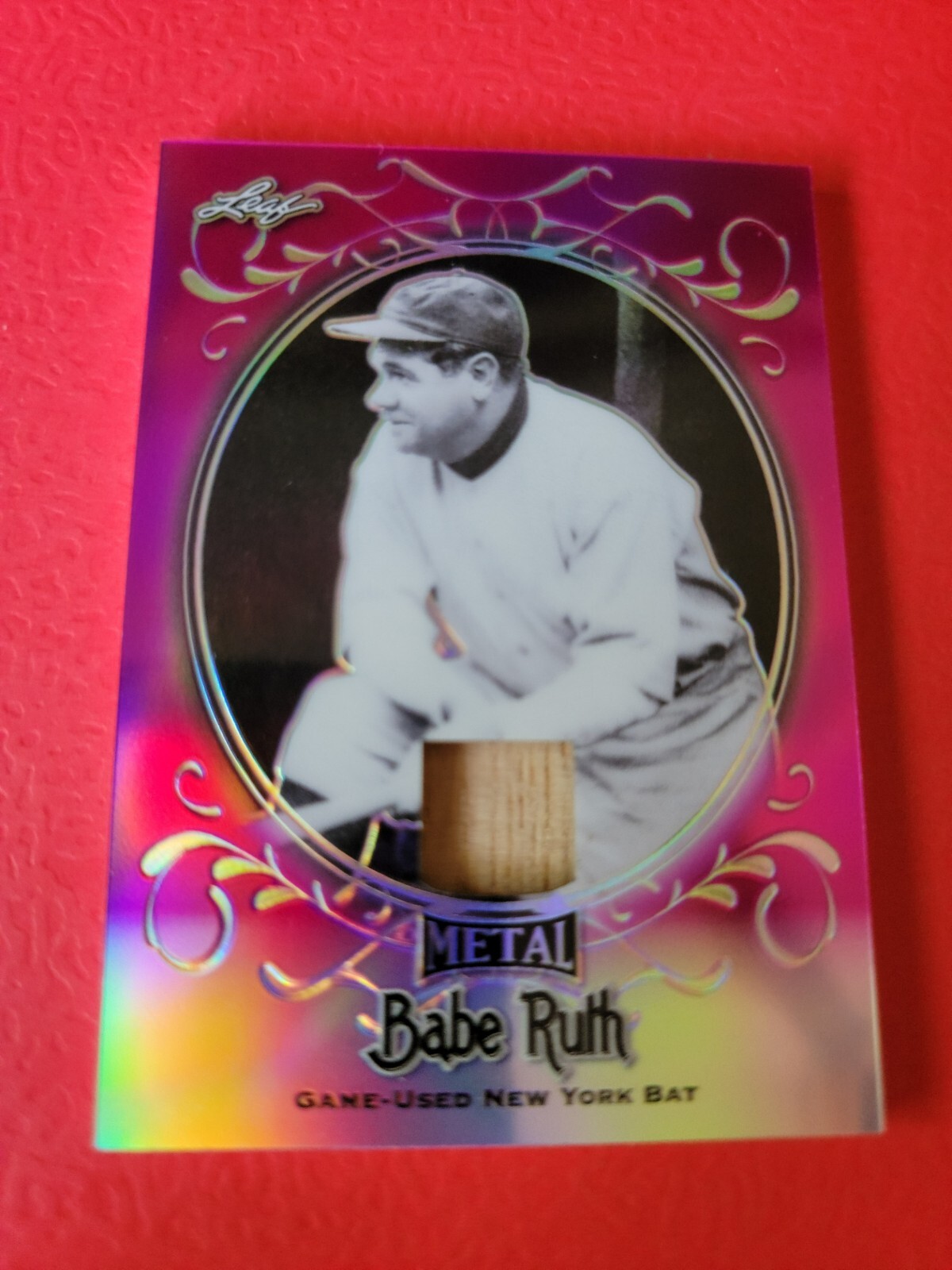 2019 Leaf Babe Ruth Collection - Game-Used Bat Pink #SB-19 Babe Ruth /6 ...