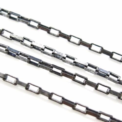 Oxidized sterling Silver Bulk Chain - Small Box Chain 2.5mm- Bulk By ...