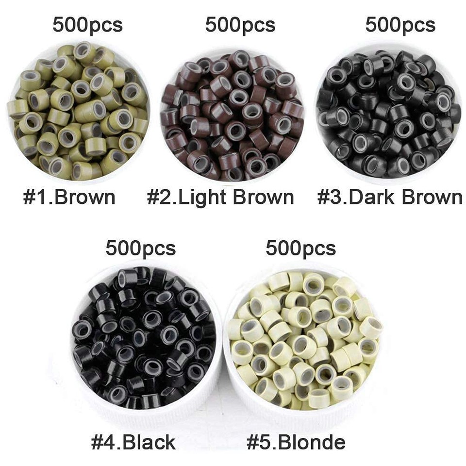 Silicone Lined Micro Rings Links Beads 5mm Lined Beads for Hair ...