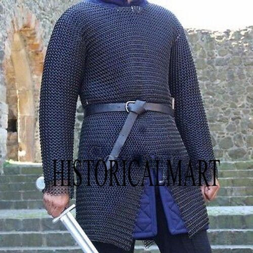 Chainmail Shirt Large Full Sleeve Chain Mail Armor Chainmaile HUBERK ...