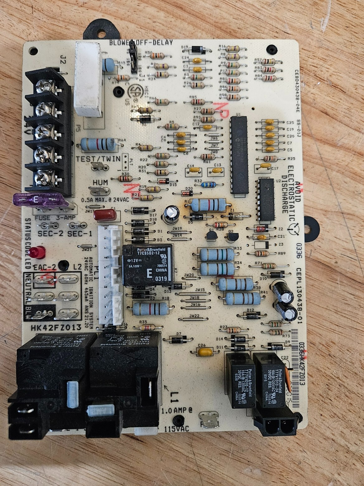 HK42FZ013 Furnace control board for Carrier, Bryant, etc CEPL130438 w ...